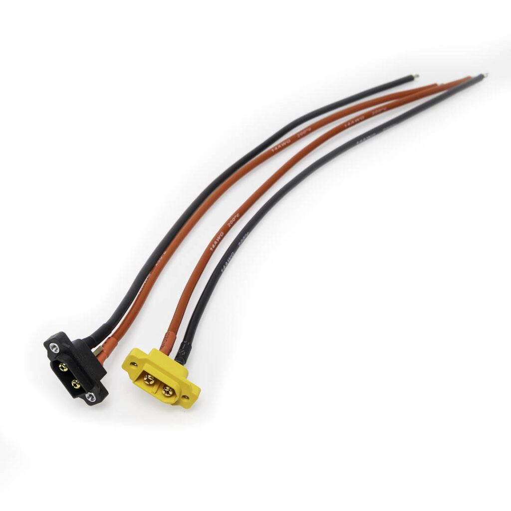 Amass XT60 Panel Pigtail Mount (XT60E-W / XT60IE-M) - KiwiQuads